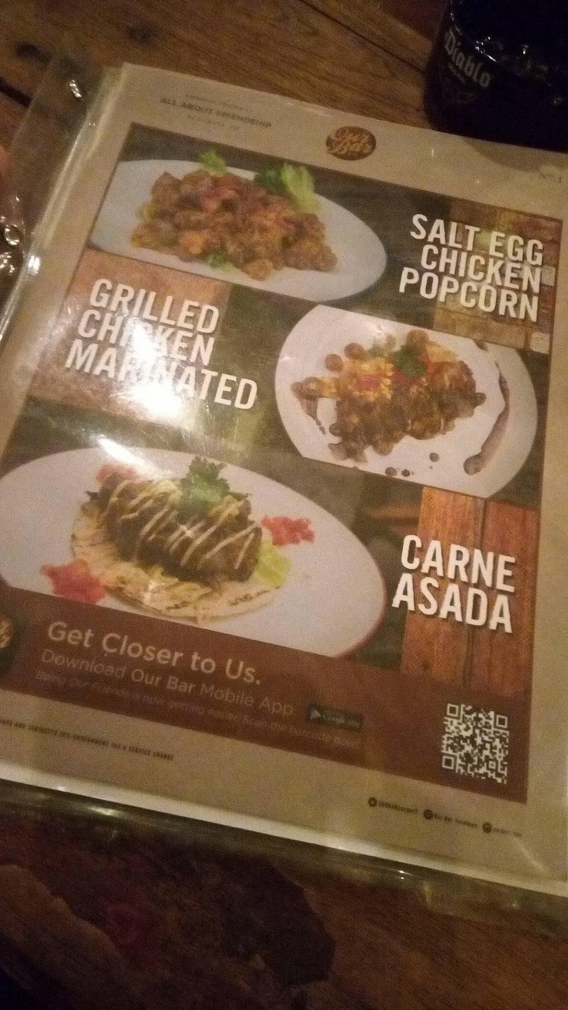 Menu at Our Bar, Surabaya