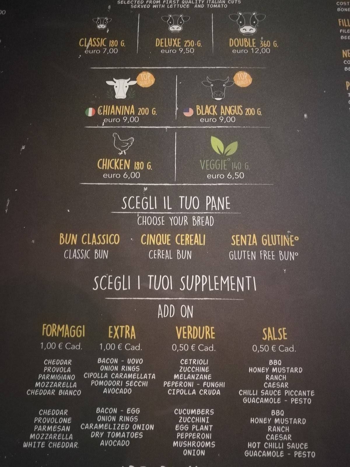Carta del restaurante T-Bone Station Pantheon, Roma, Via della Palombella