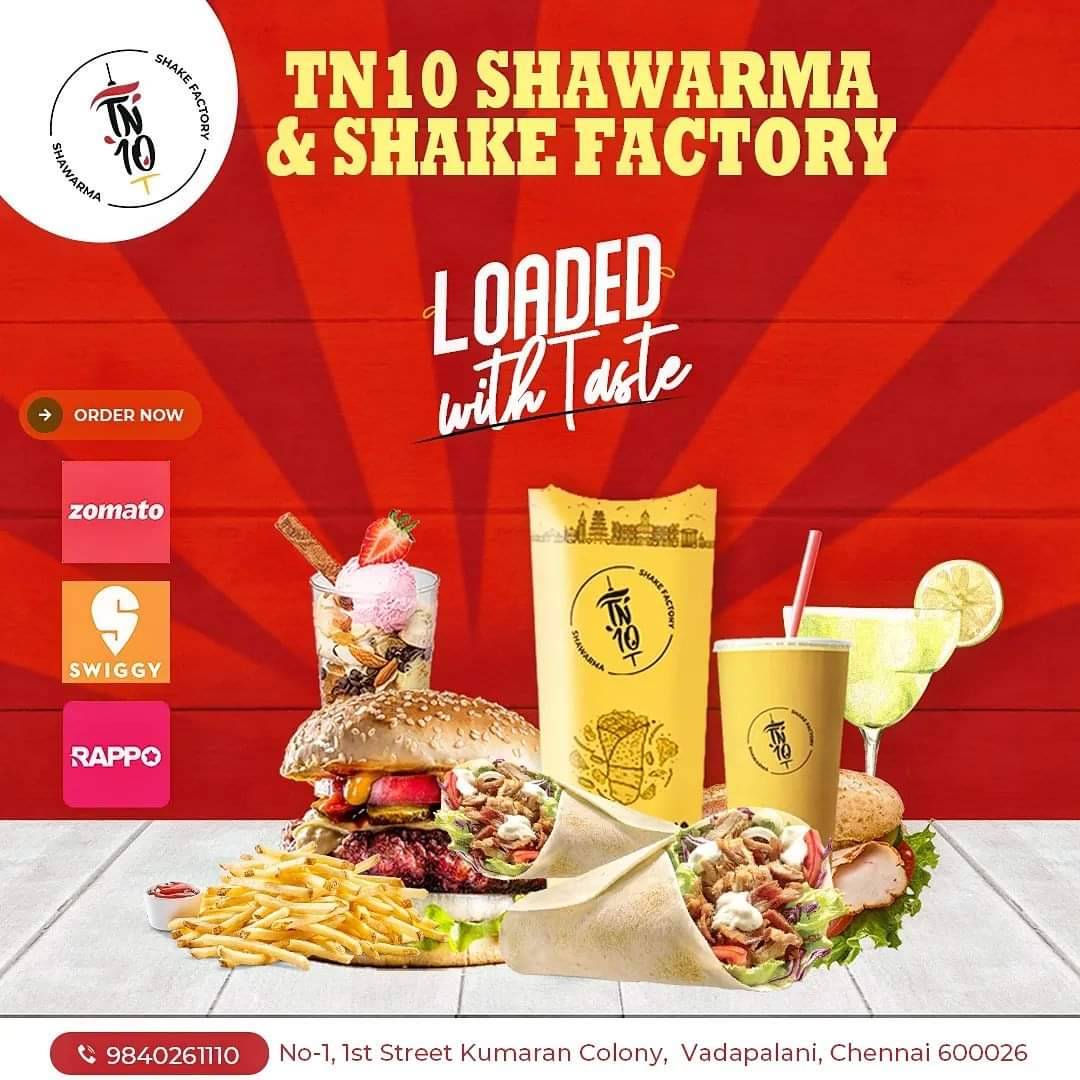 Menu at TN 10 - Shawarma & Shake Factory, Chennai