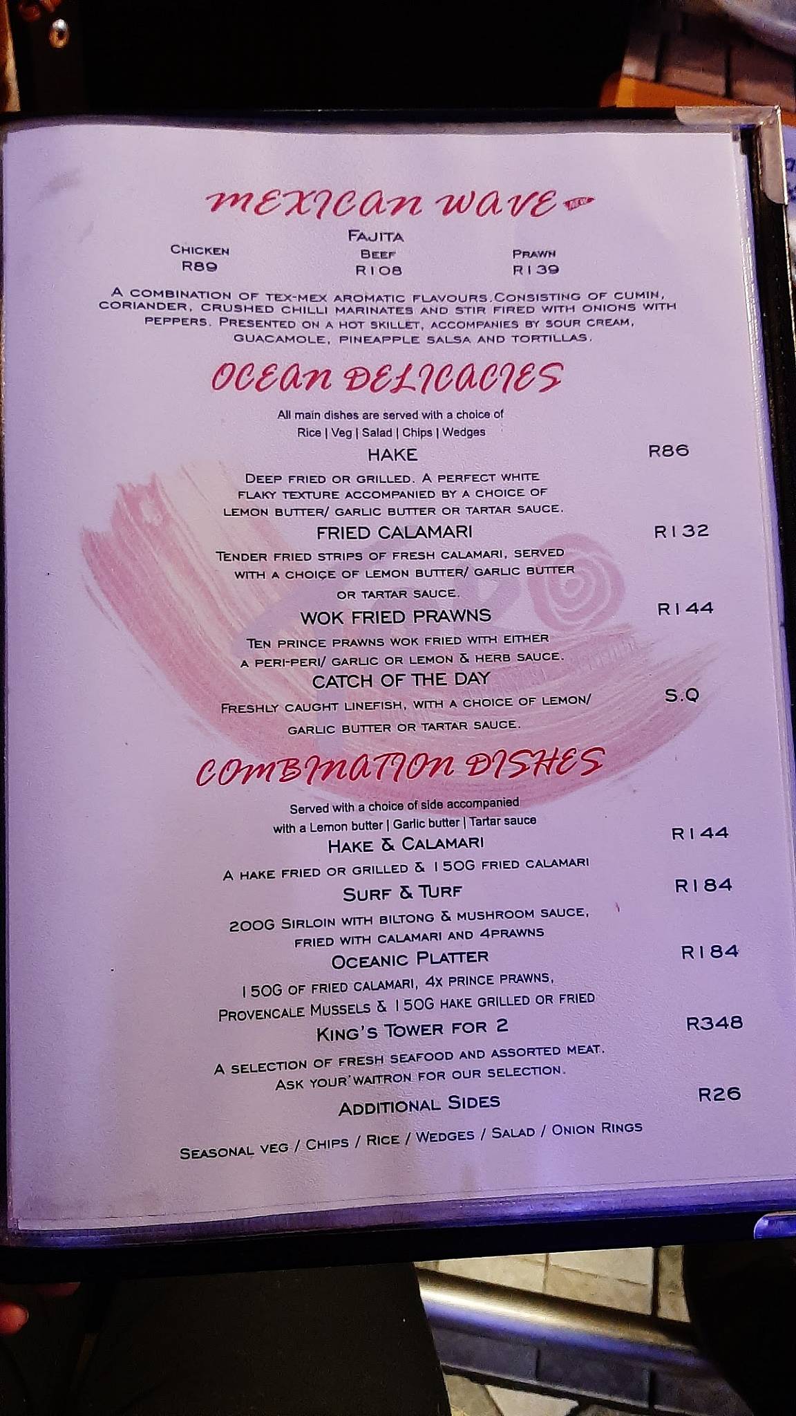 Menu at TORO Sushi, Teppanyaki & Seafood restaurant, Port Elizabeth