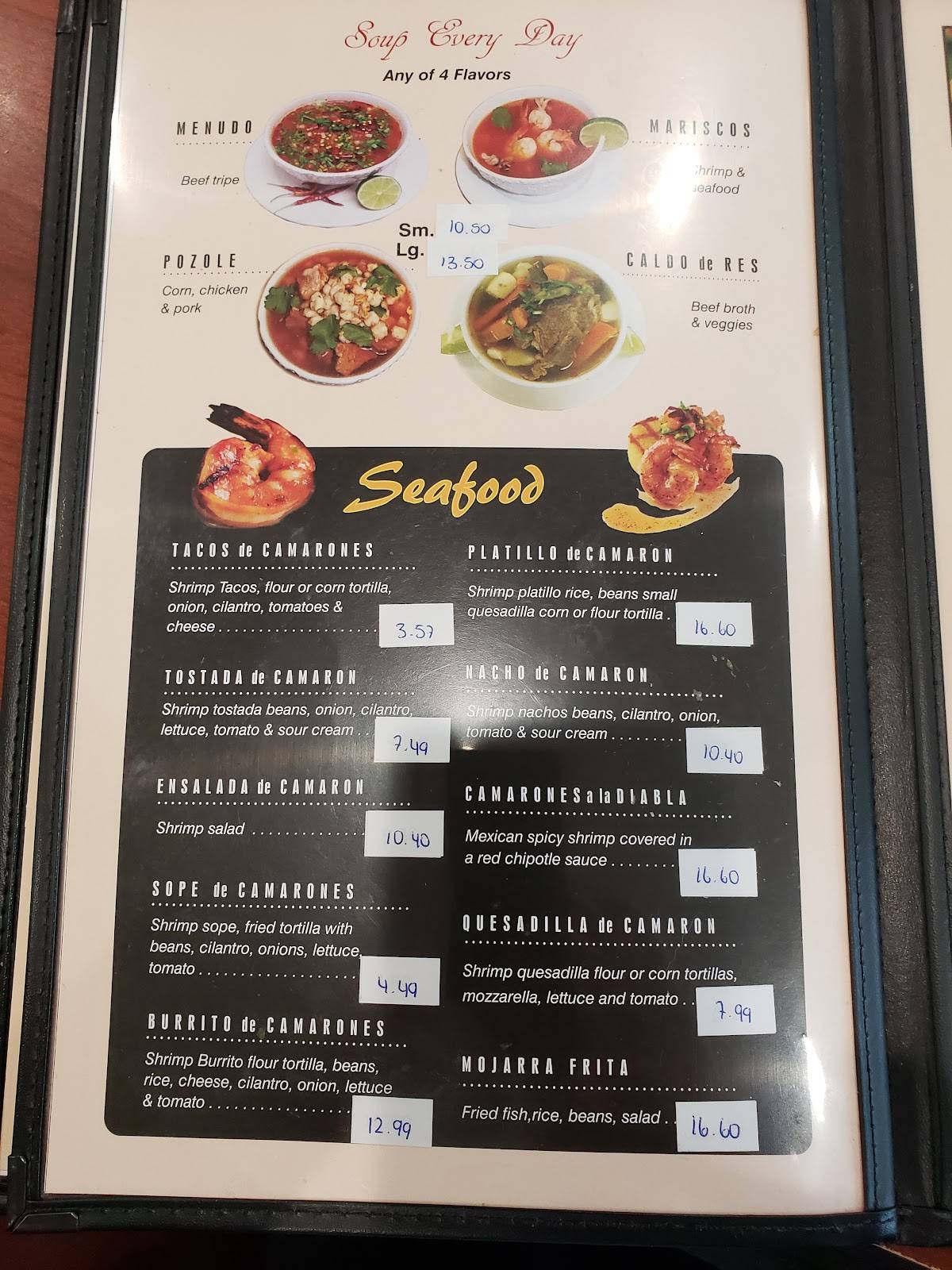 Menu at Tacos Mi Nacho restaurant, Meriden