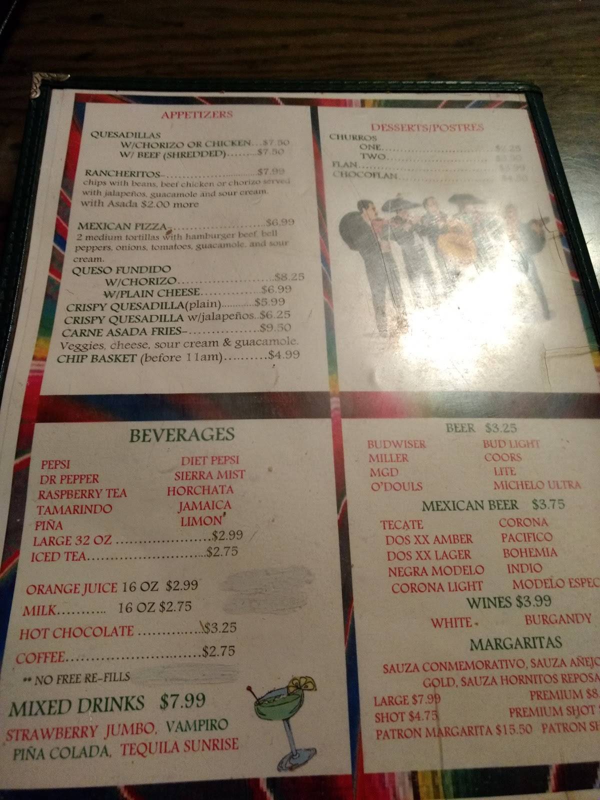 Menu at Tacos Mi Ranchito restaurant, Yuma, 188 S 4th Ave