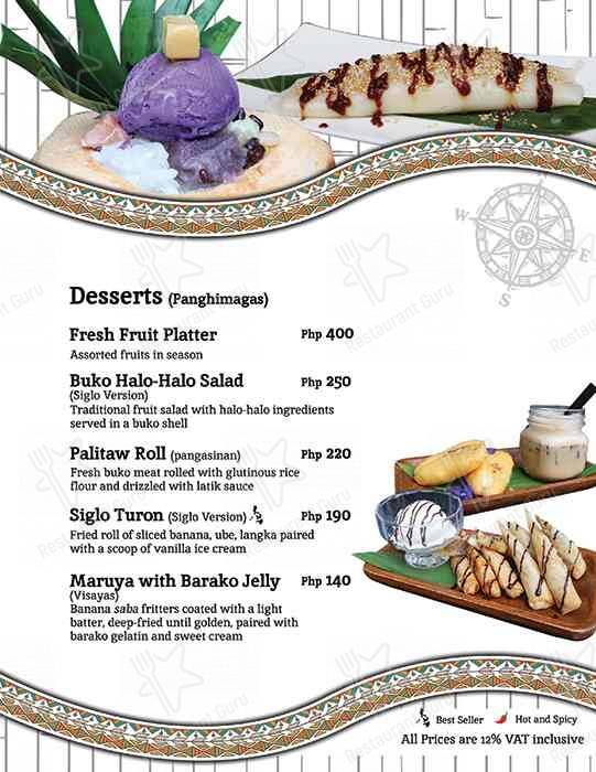 Menu at SIGLO MODERN FILIPINO restaurant, Tagaytay, Tagaytay - Calamba Rd