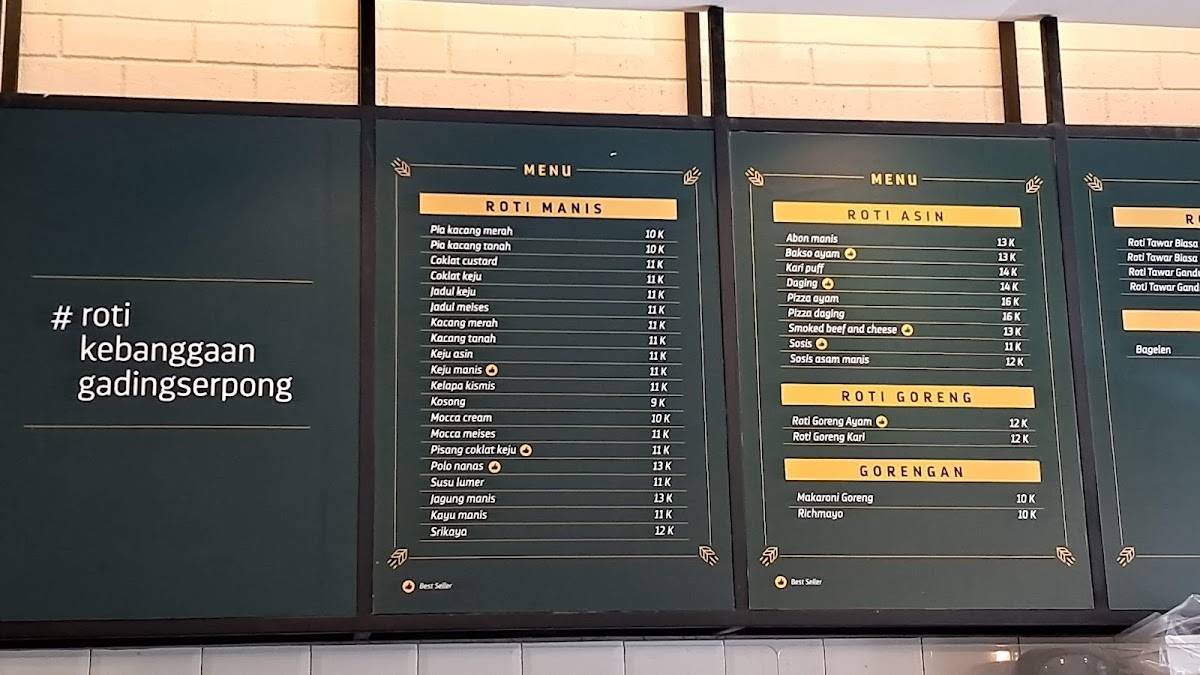Menu at Roti Kebanggaan Gading Serpong Beryl restaurant, Cihuni