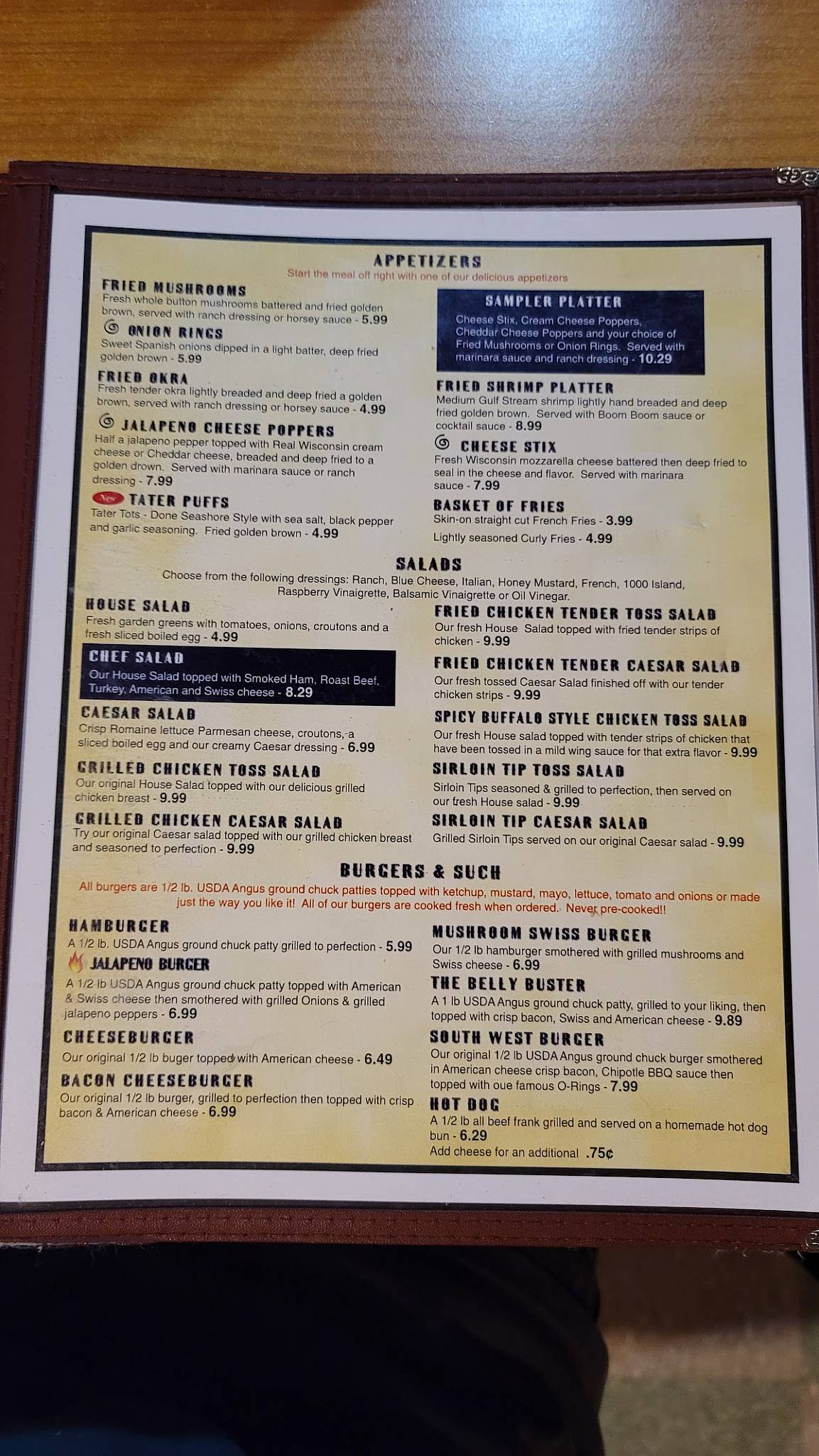 Menu at Terry's Place pub & bar, Ocala