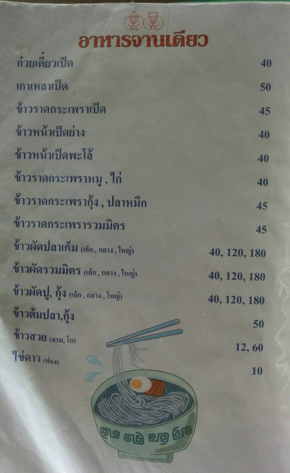 Menu at Tha Chin Raft Restaurant, Tha Talat, ดอนหวาย หมู่5 ตลาดน้ำดอน ...