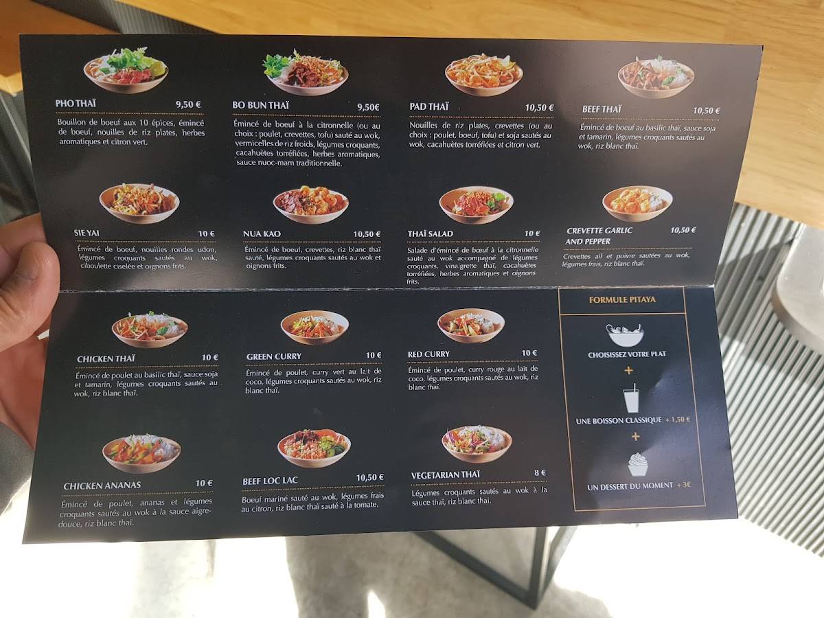 Menu au Thaï Wok House restaurant, Paris