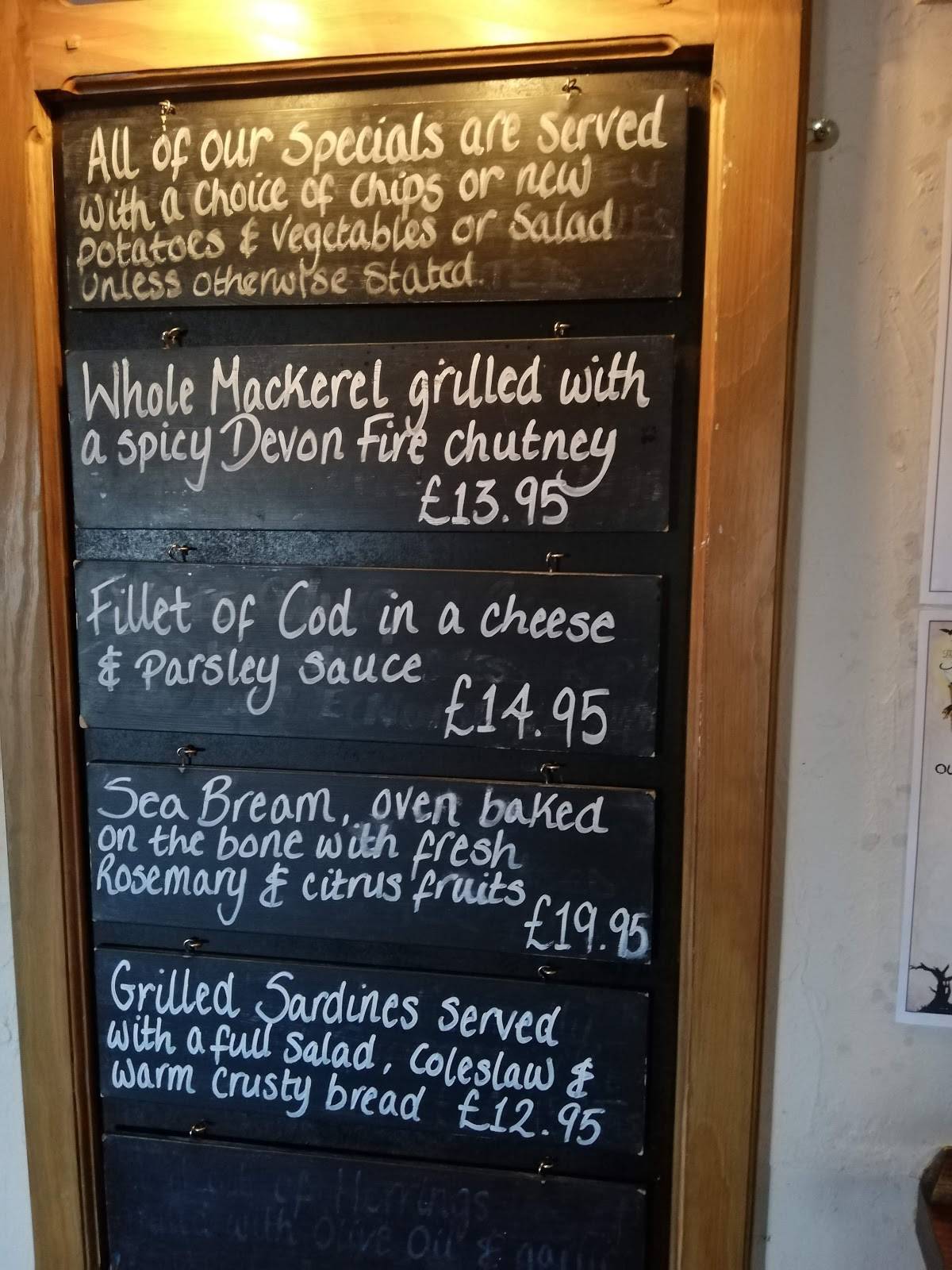 Menu at The Anchor Inn pub & bar, Exmouth