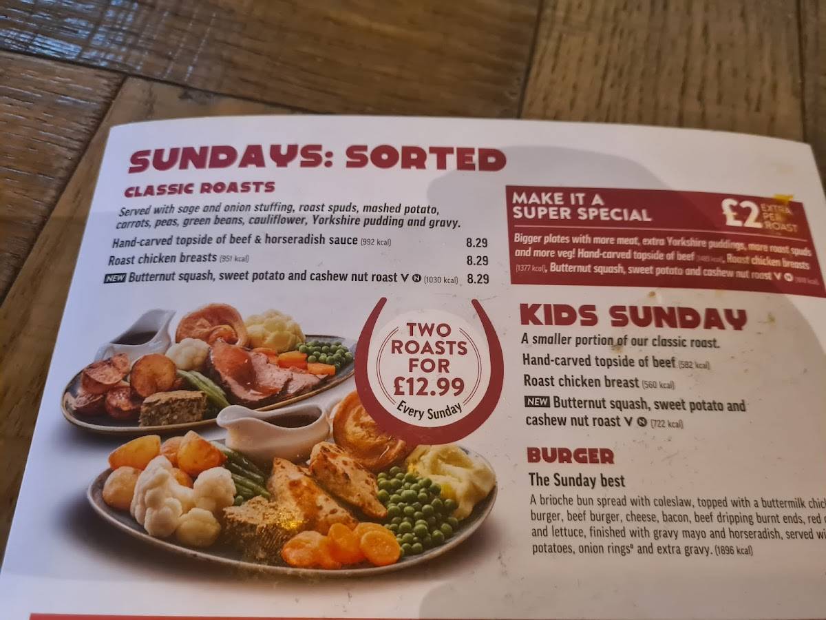 Menu at The Ashley Worksop (Hungry Horse) pub & bar, Worksop