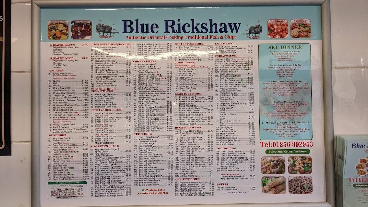 Menu at The Blue Rickshaw fast food, Whitchurch