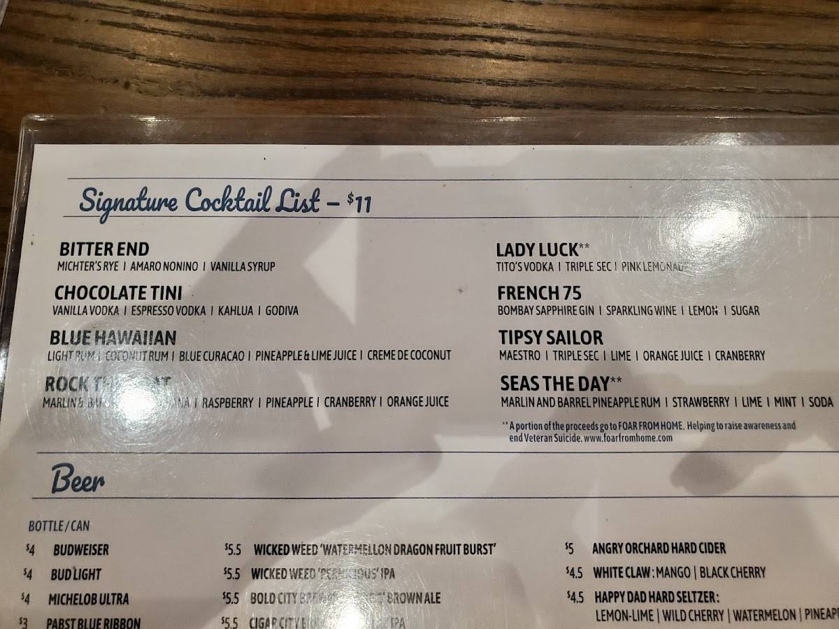 Menu at The Boat House pub & bar, Fernandina Beach
