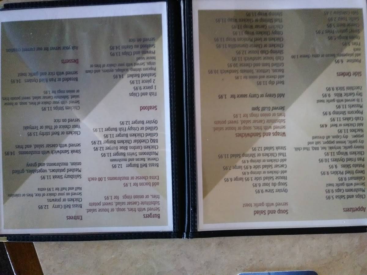 Menu at The Brass Bell Pub, Crofton
