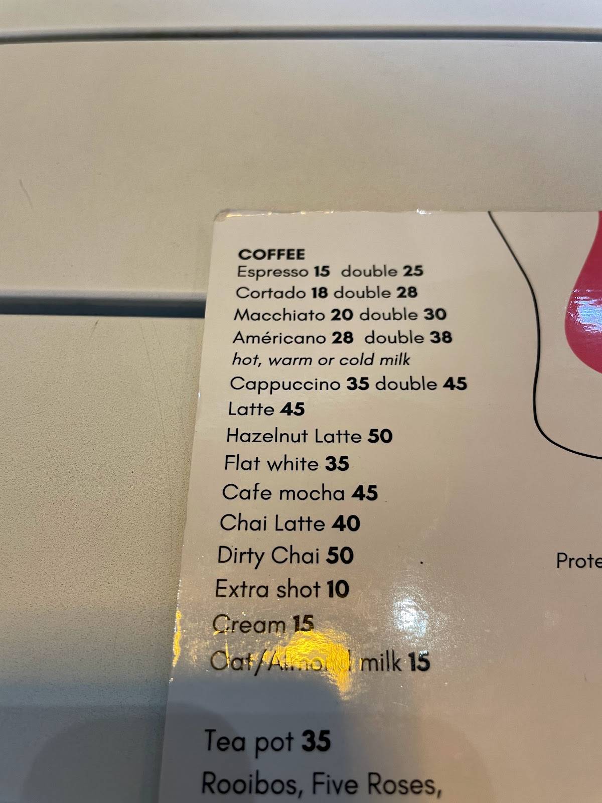 Menu at The Breakfast Room restaurant, Durban