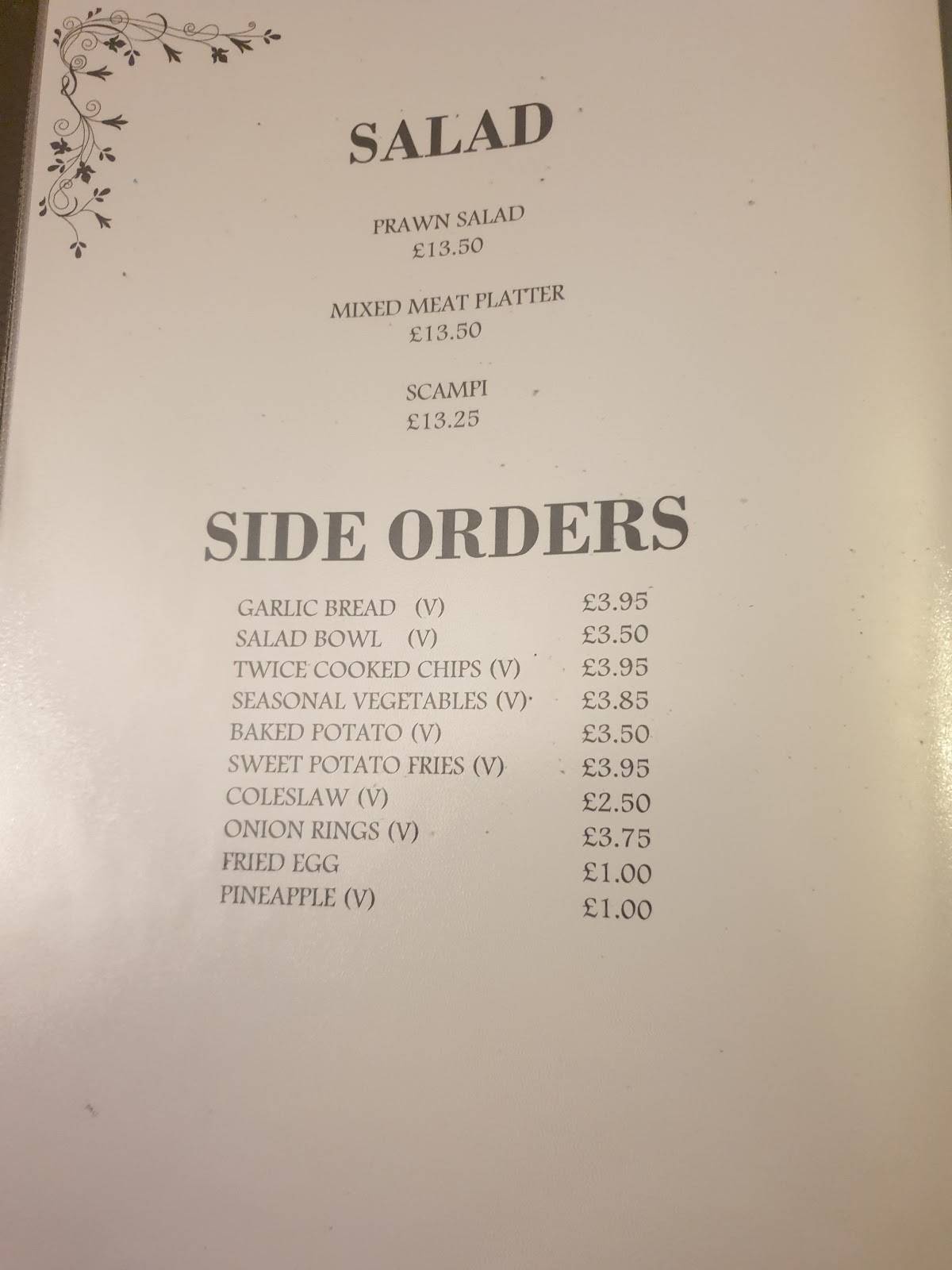 Menu at The Briery restaurant, Workington