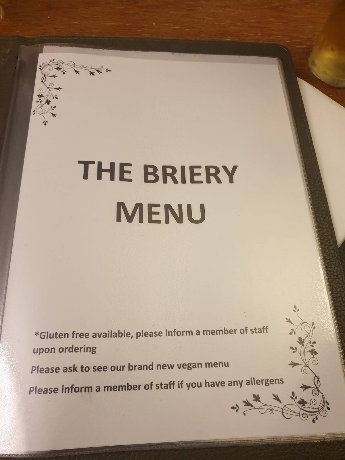 Menu at The Briery restaurant, Workington
