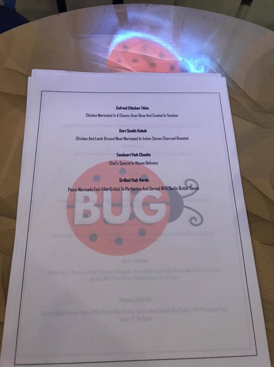 Menu at BUG & BASS, Pune