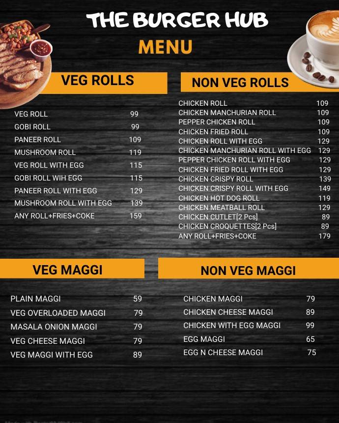 Menu at The Burger Hub, Bengaluru, 189