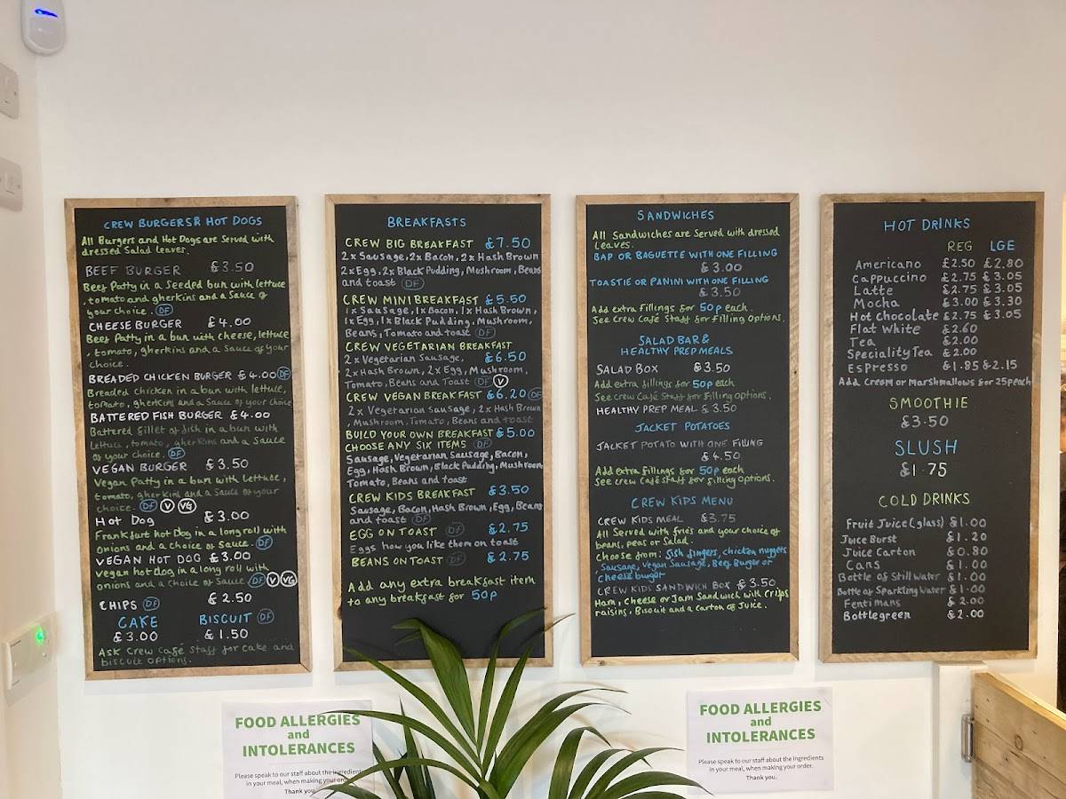 Menu at The Crew Café cafe, Princes Risborough