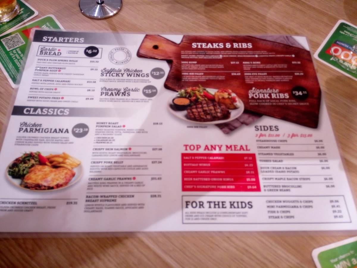 Menu at The Crown Hotel pub & bar, Innisfail