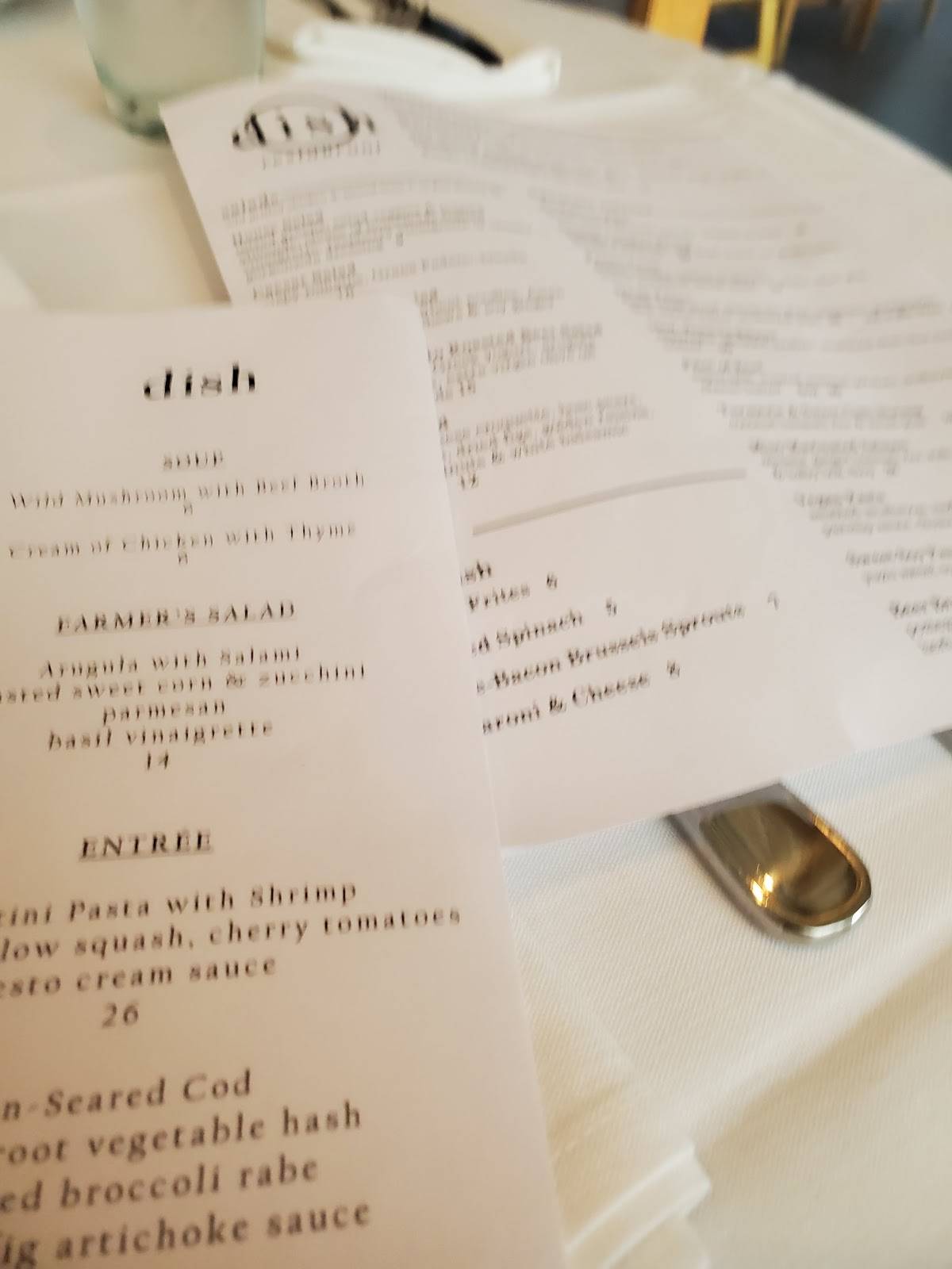 Menu at The Dish restaurant, Valparaiso