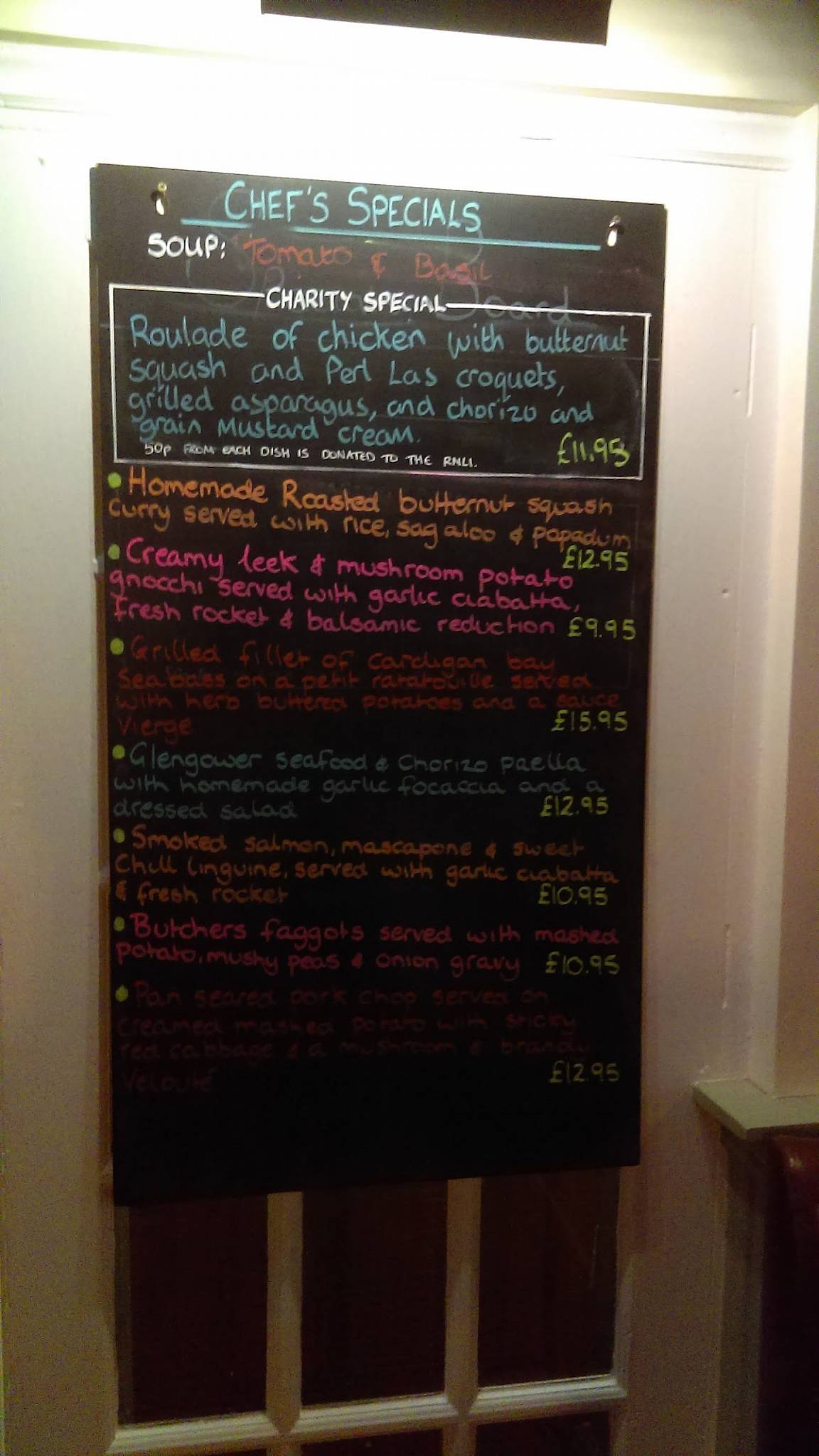 Menu at The Glengower pub & bar, Aberystwyth