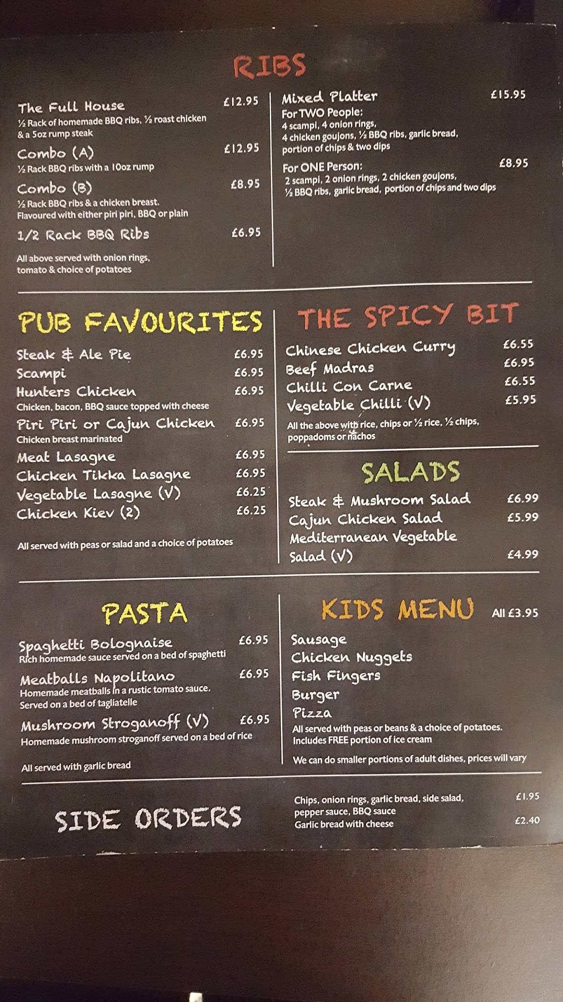 Menu at The Greenfield Inn pub & bar, Llanelli