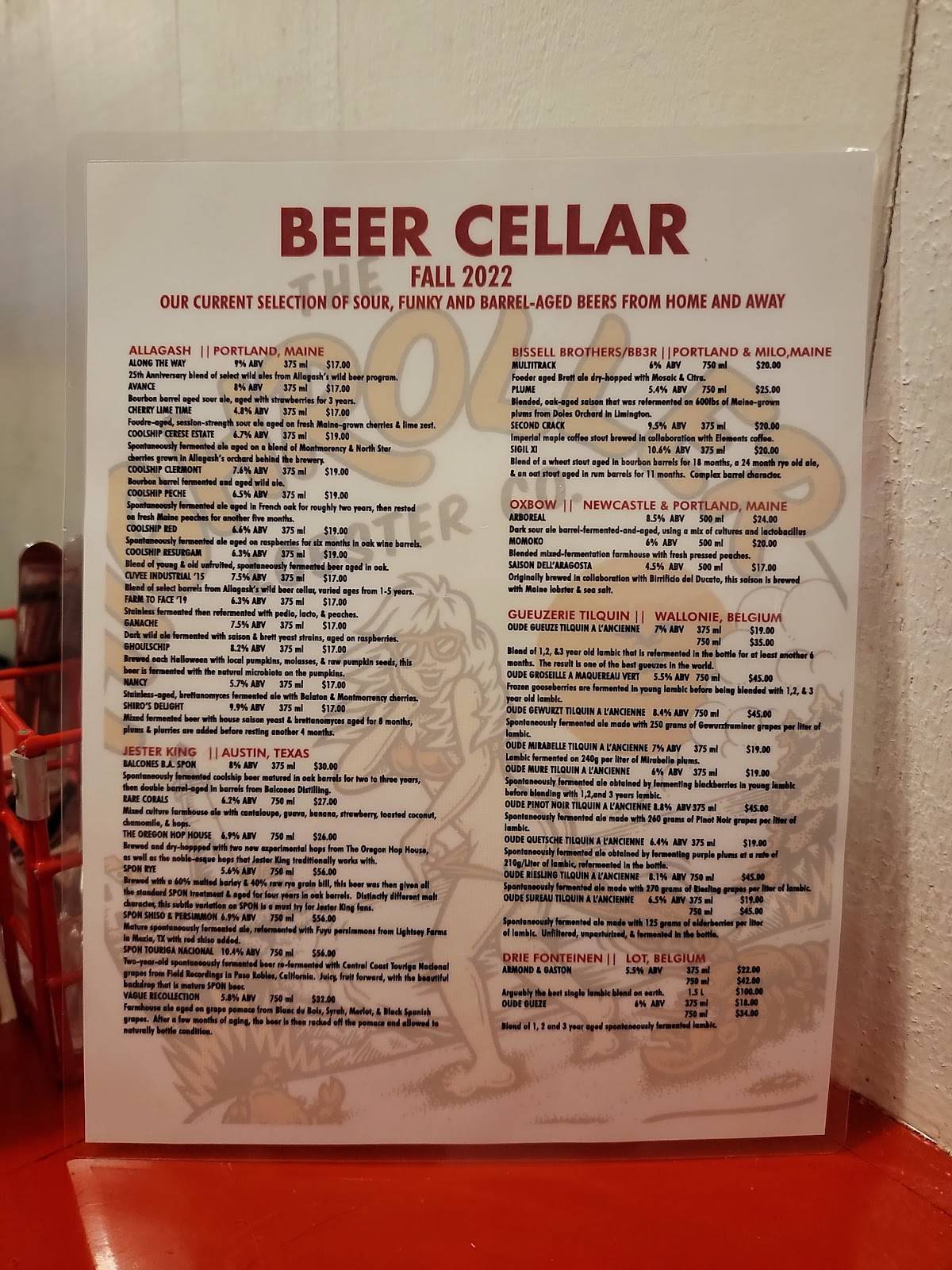 Menu at The Highroller Lobster Co. pub & bar, Portland