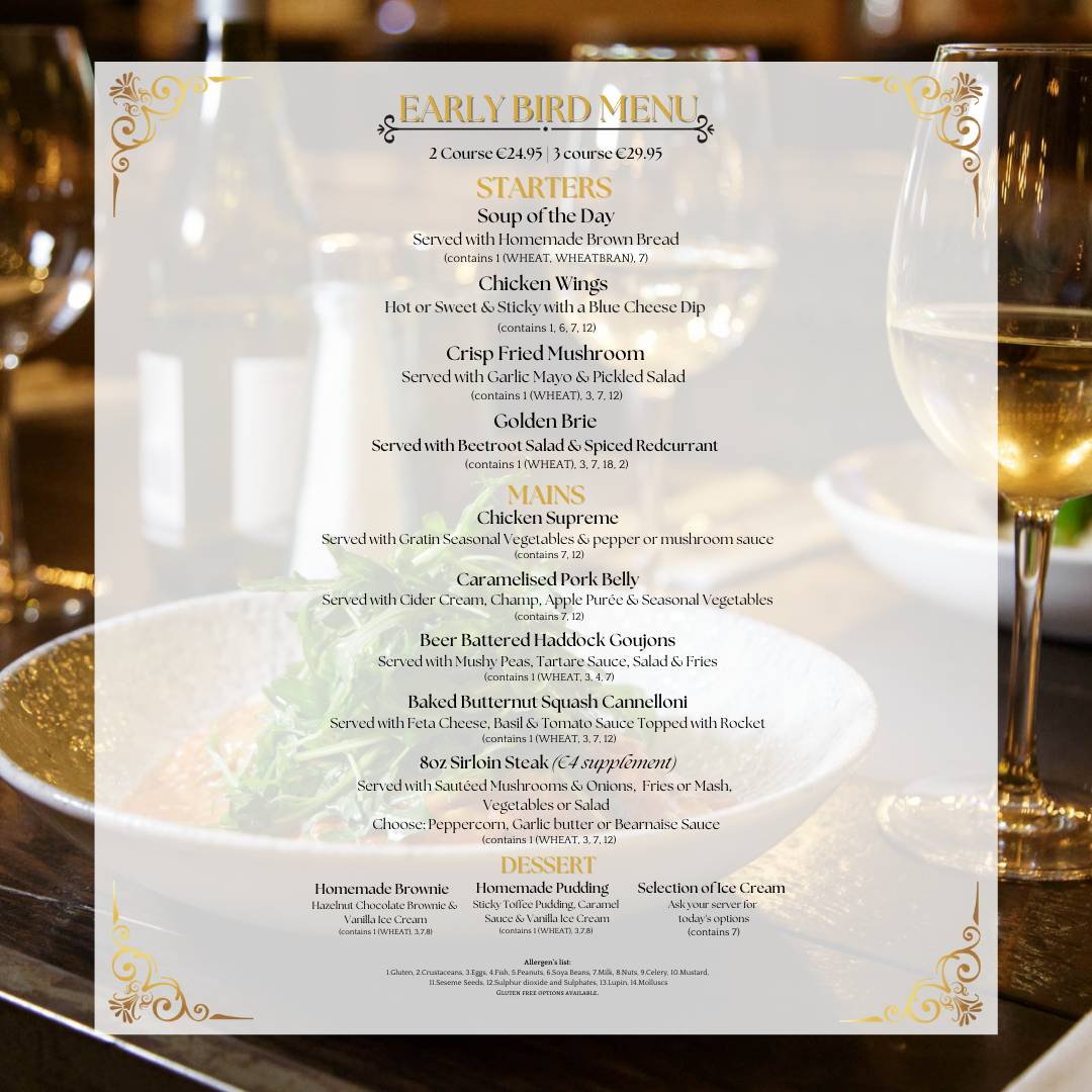 Menu at The Imperial Bar & Nightclub, Cavan