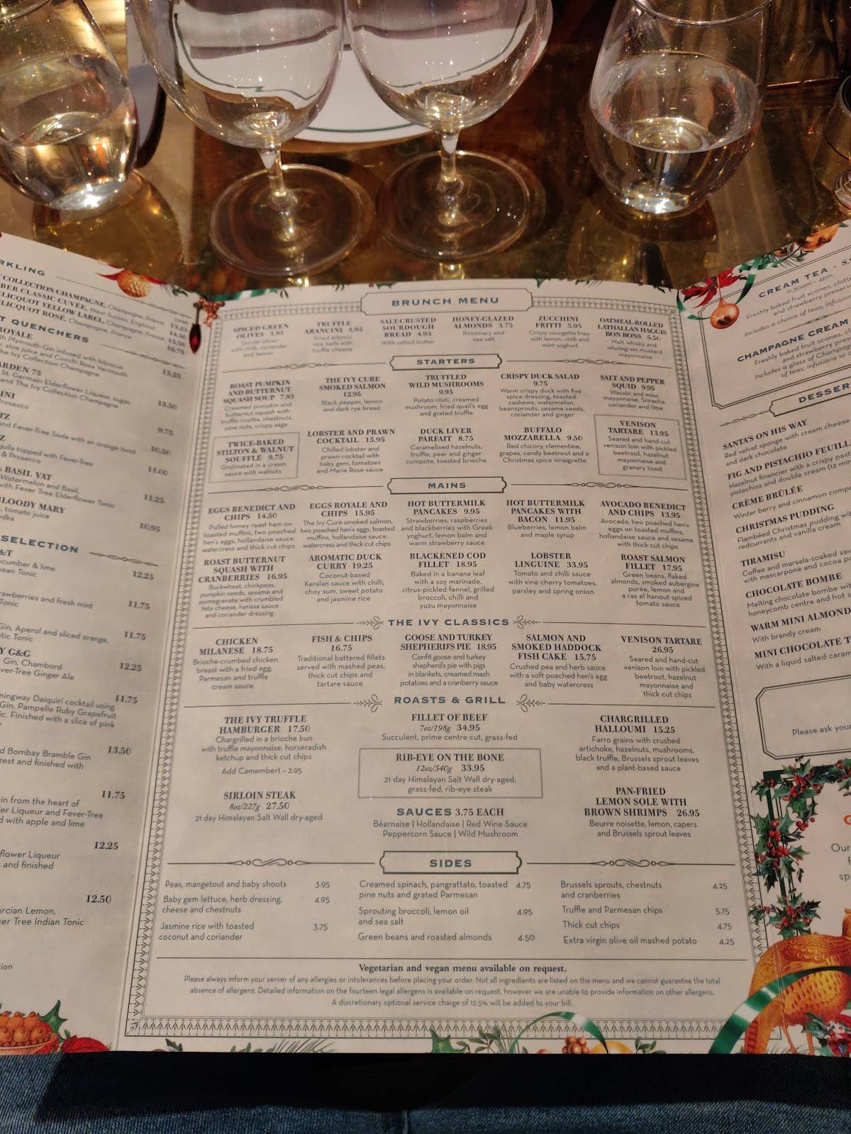 Menu at The Ivy Buchanan Street, Glasgow restaurant, Glasgow, 106 ...