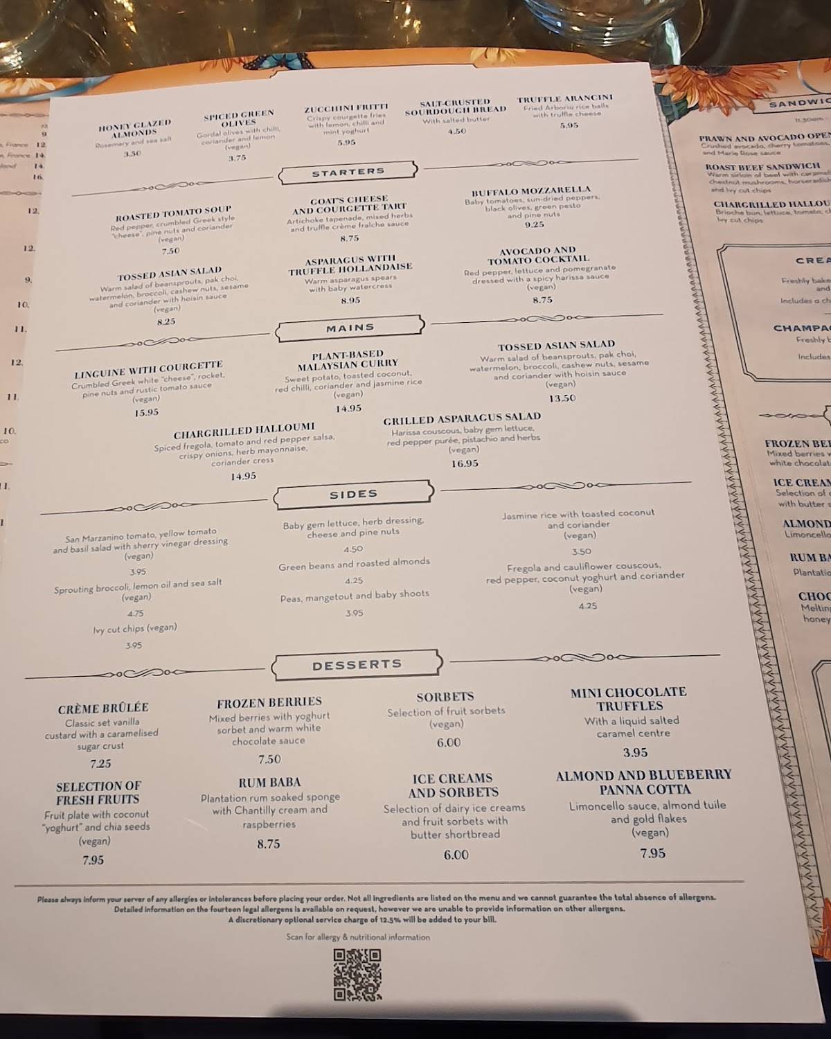 Menu at The Ivy Buchanan Street, Glasgow restaurant, Glasgow, 106 ...