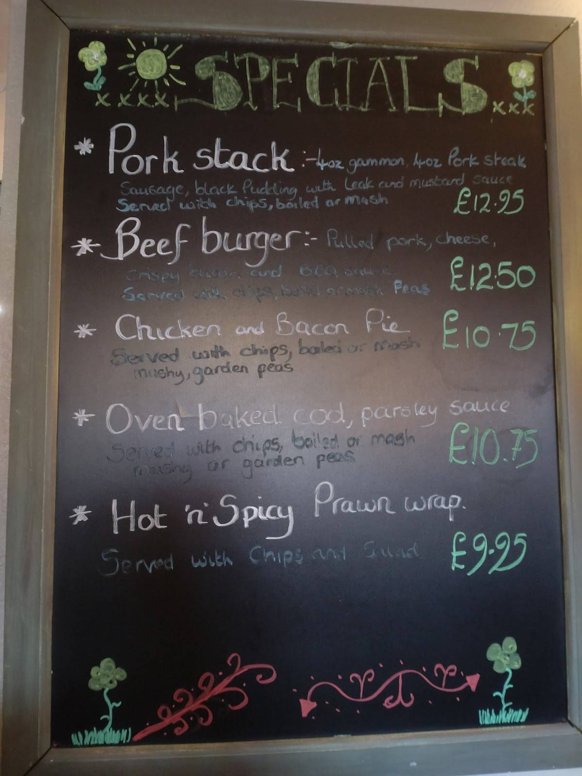 Menu at The Jug & Glass Inn pub & bar, Nether Langwith, Queen's Walk