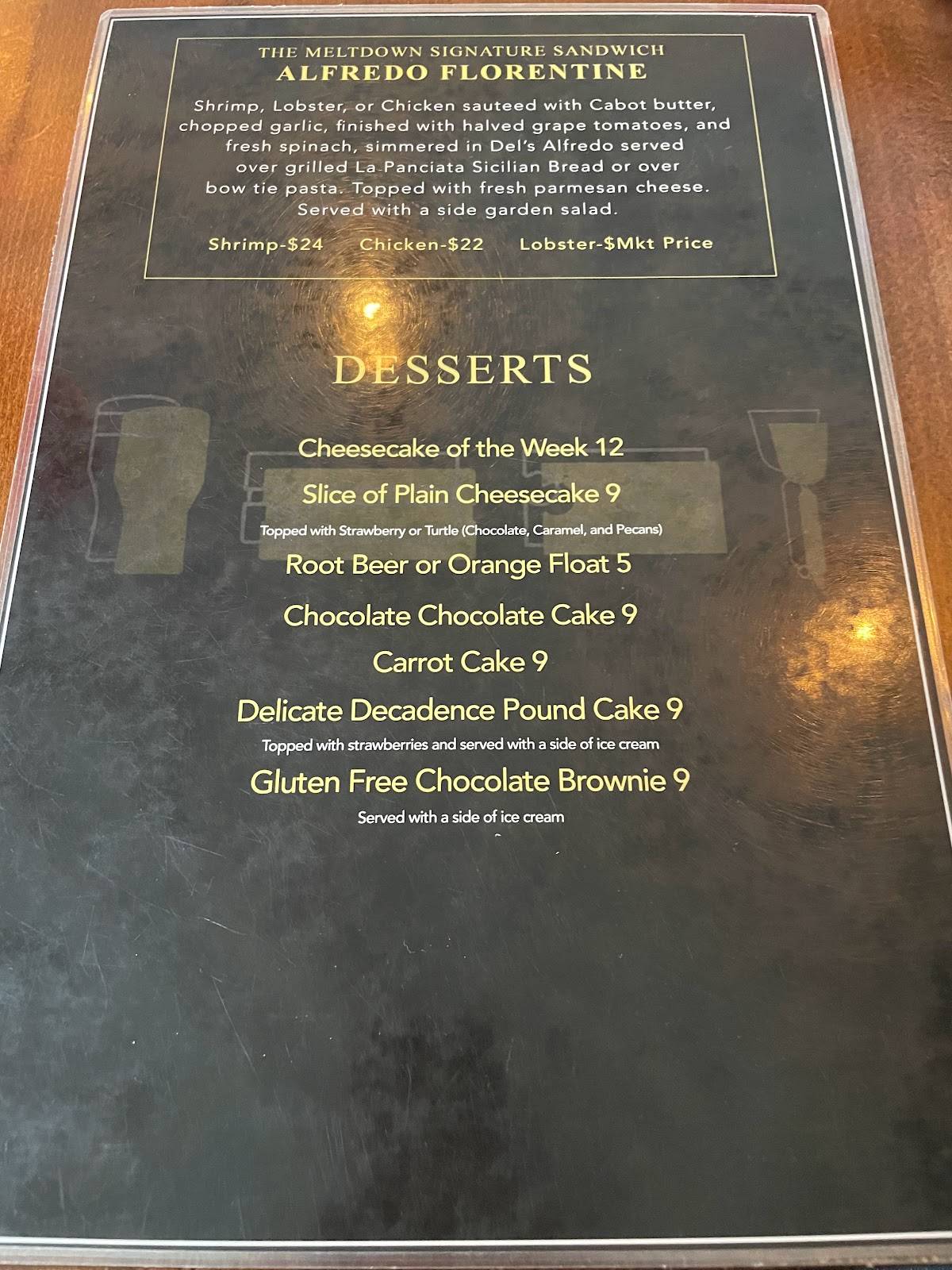 Menu at The Meltdown Grilled Cheese and Tap Room pub & bar, Barre