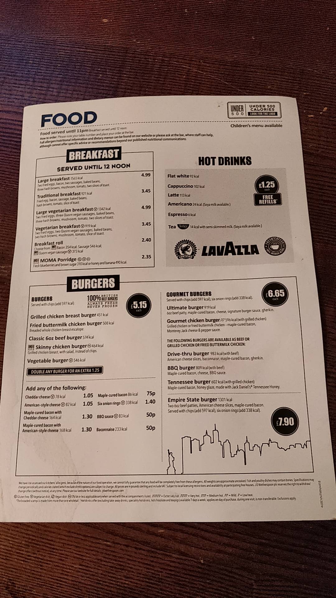 Menu at The Old Gaolhouse - JD Wetherspoon pub & bar, Winchester, 11a ...