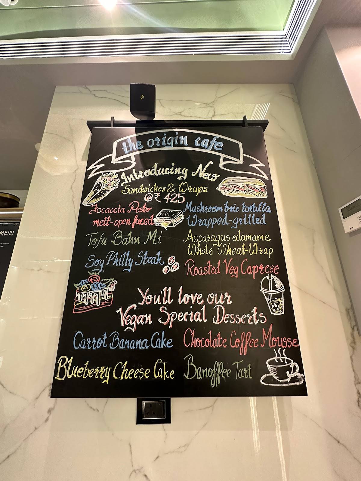 Menu at The Origin Cafe, Mumbai