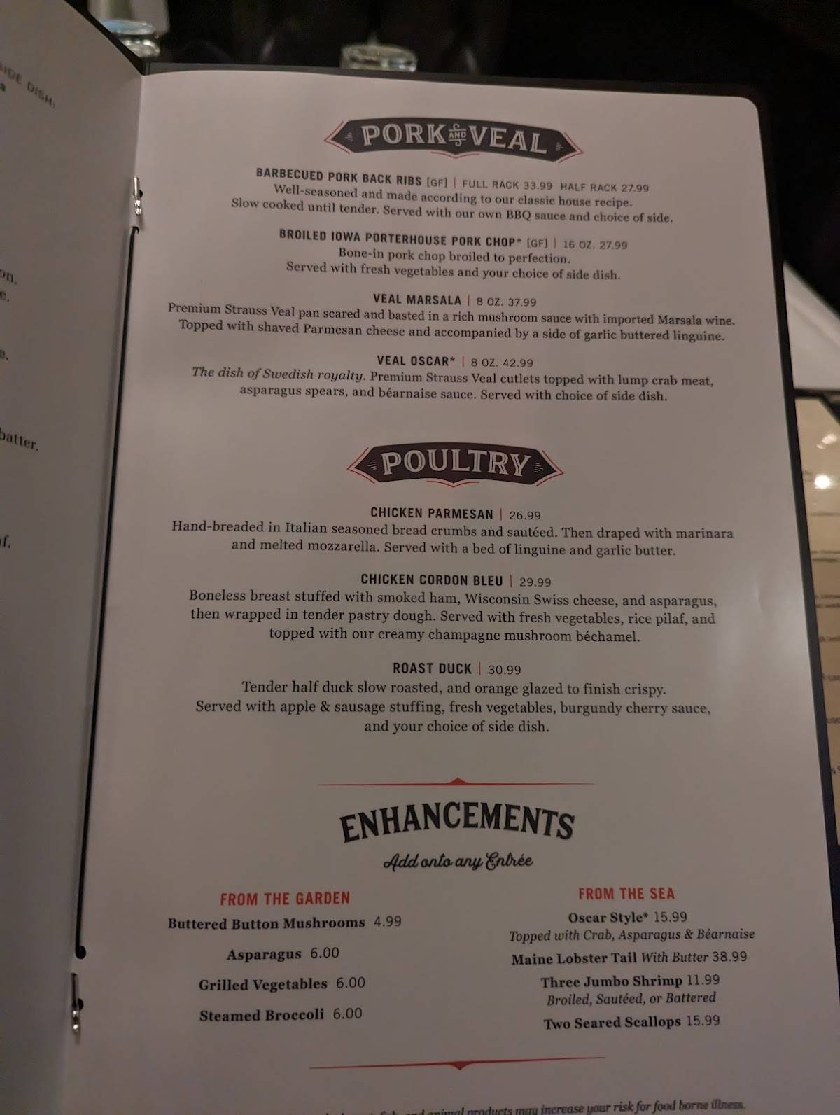 Menu at The Packing House Milwaukee’s Supper Club, Milwaukee
