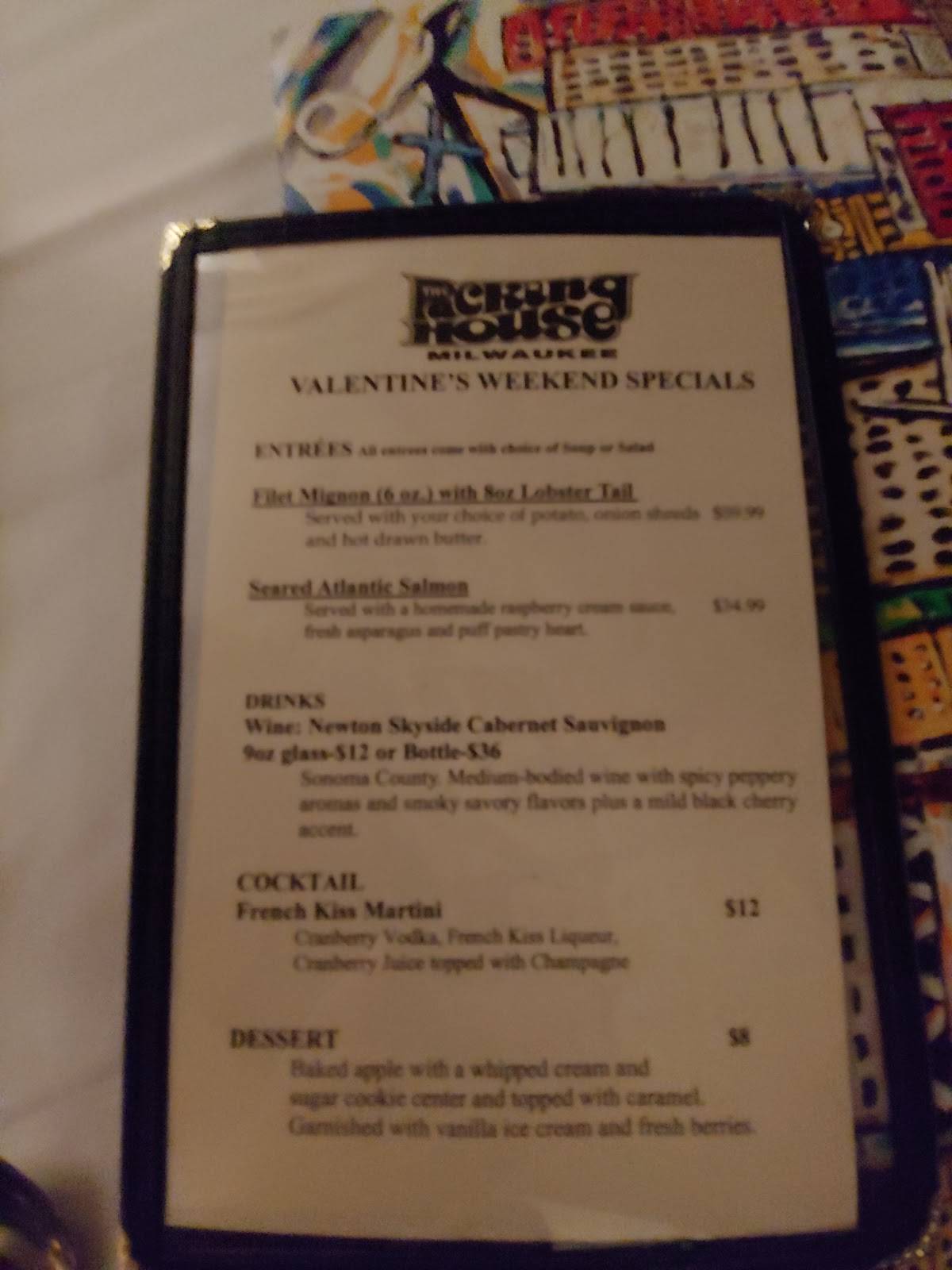 Menu at The Packing House Milwaukee’s Supper Club, Milwaukee