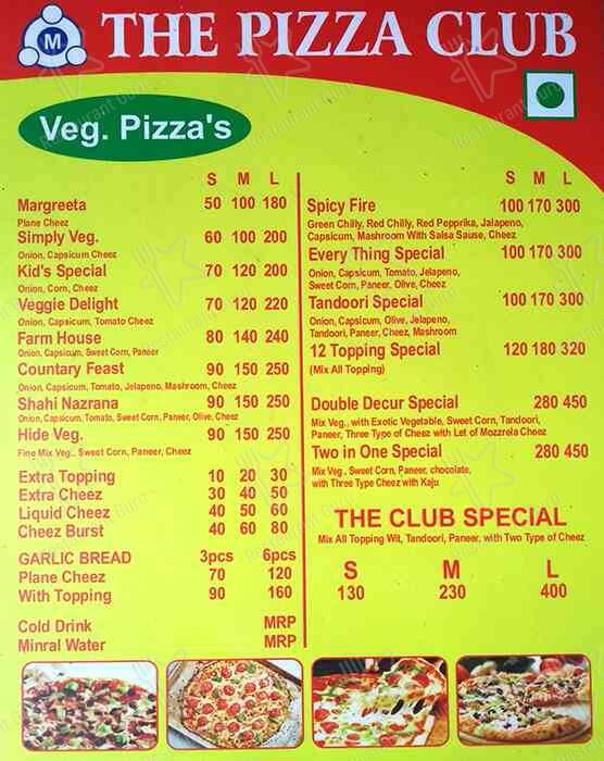 Menu at The Pizza Club, Delhi, 3