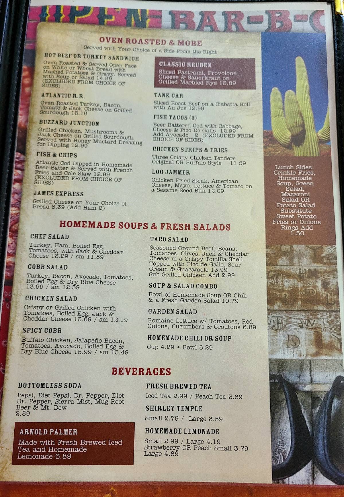 Menu at The Red Caboose Café cafe, USA, N Academy Ave Ste E