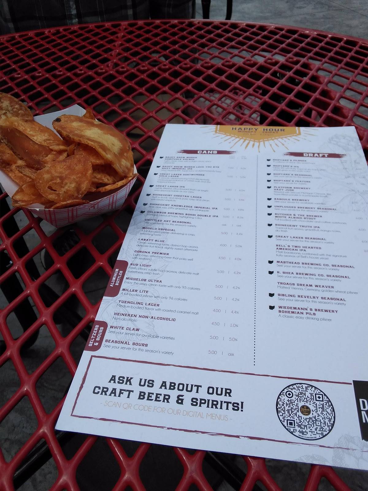 Menu at The Shipyards restaurant, Lorain