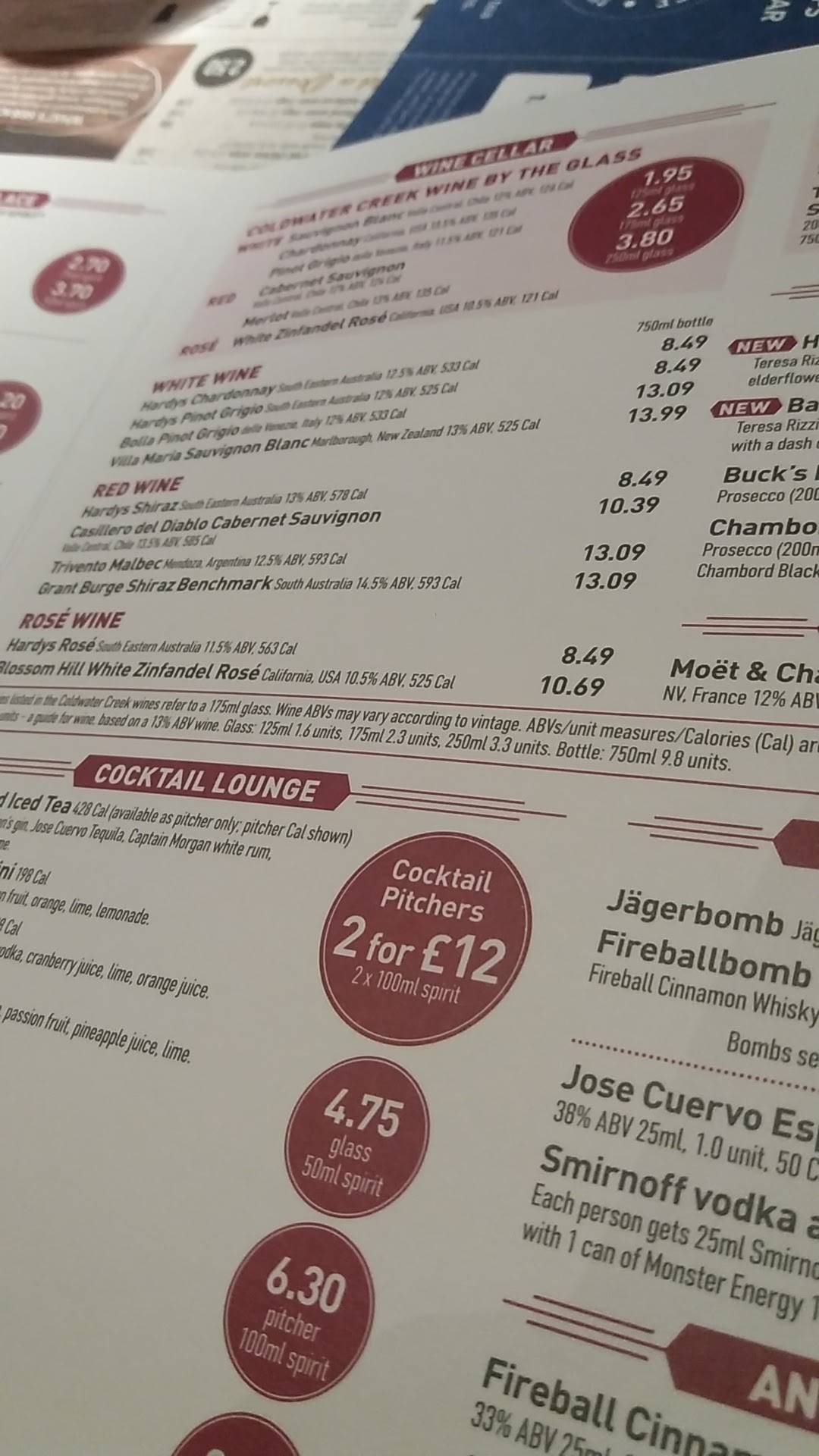 Menu at The Spa Lane Vaults - JD Wetherspoon pub & bar, Chesterfield ...