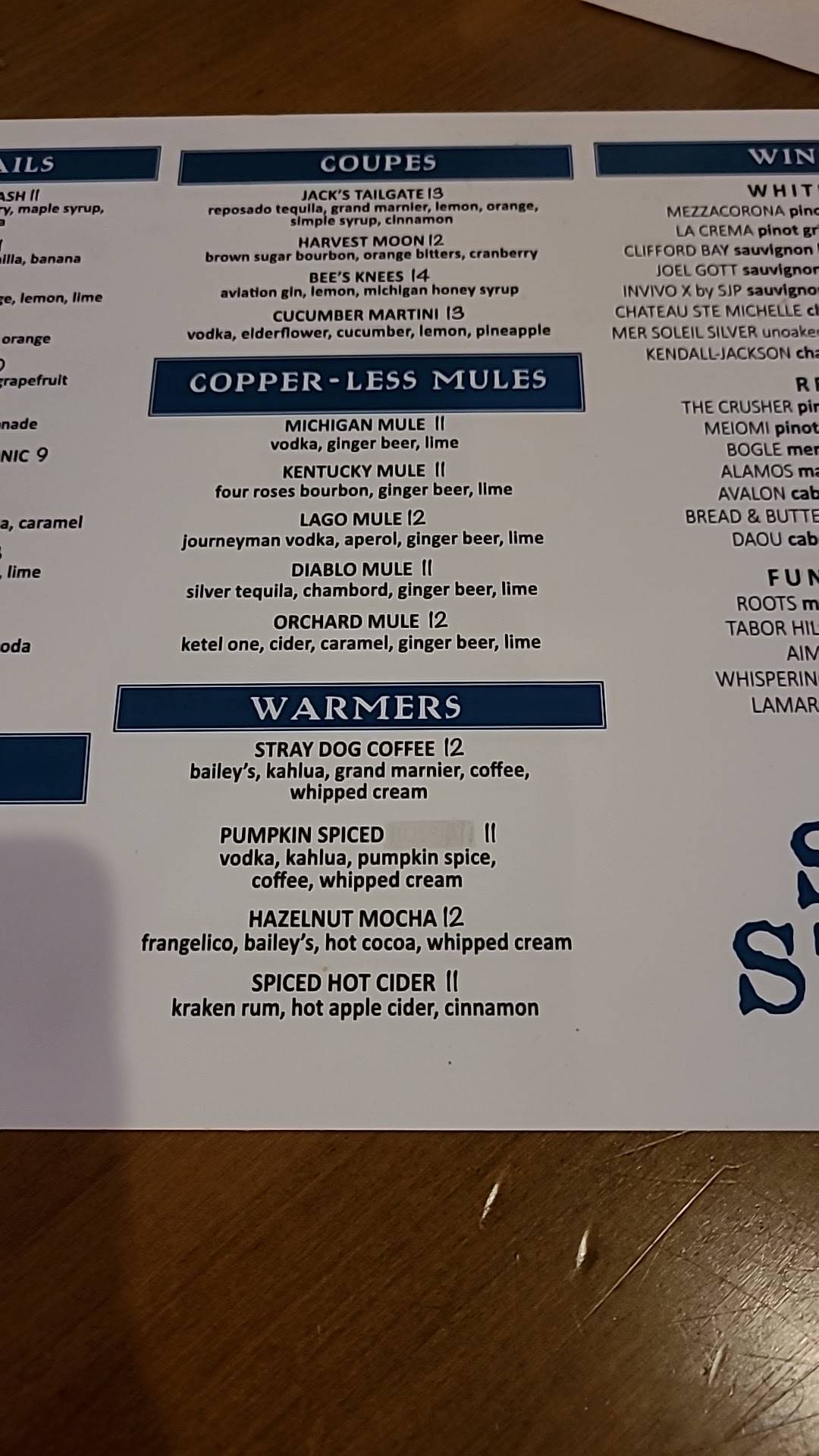 Menu at The Stray Dog Bar & Grill, New Buffalo