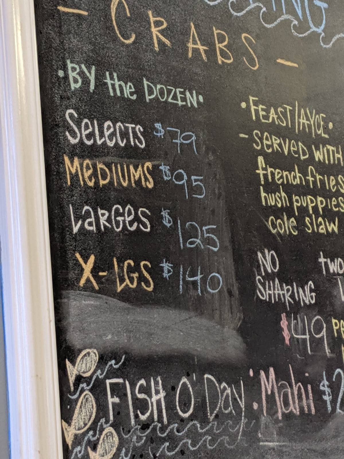 Menu at The Surfing Crab Restaurant and Bar, Lewes, Coastal Hwy