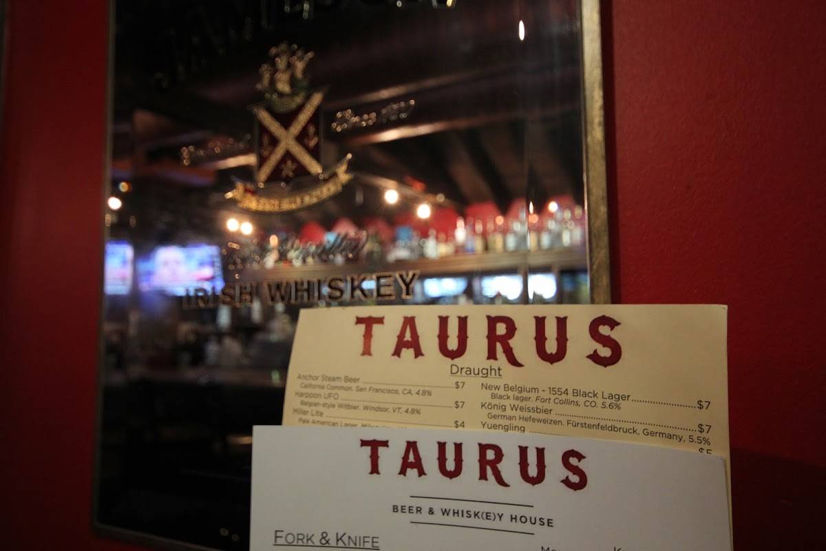 Menu at The Taurus Coconut Grove pub & bar, Miami
