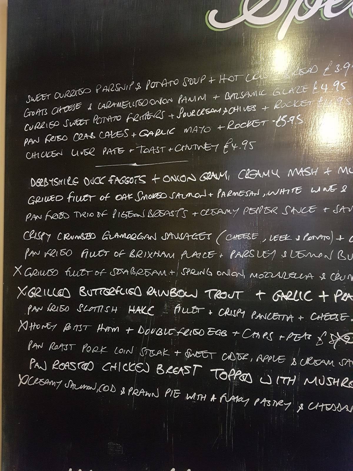 Menu at The Wheel Inn pub & bar, Derby, 50 Main St