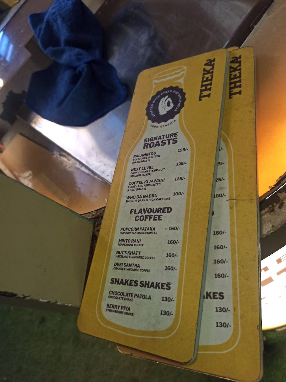 Menu at Theka Coffee, Pune, Shop No.8