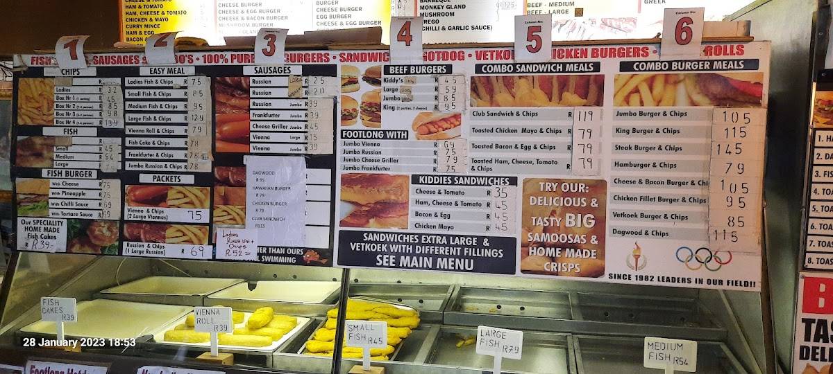 Menu at Theo's Kitchen restaurant, Centurion