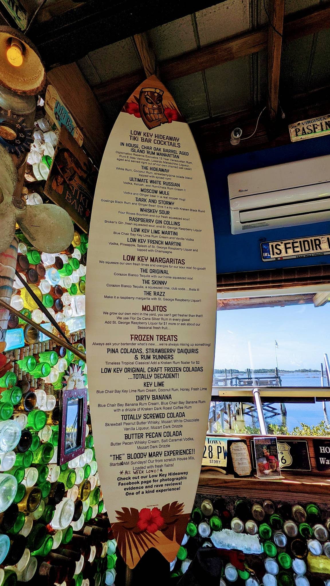 Menu at Lowkey Hideaway and Tiki Bar, Cedar Key