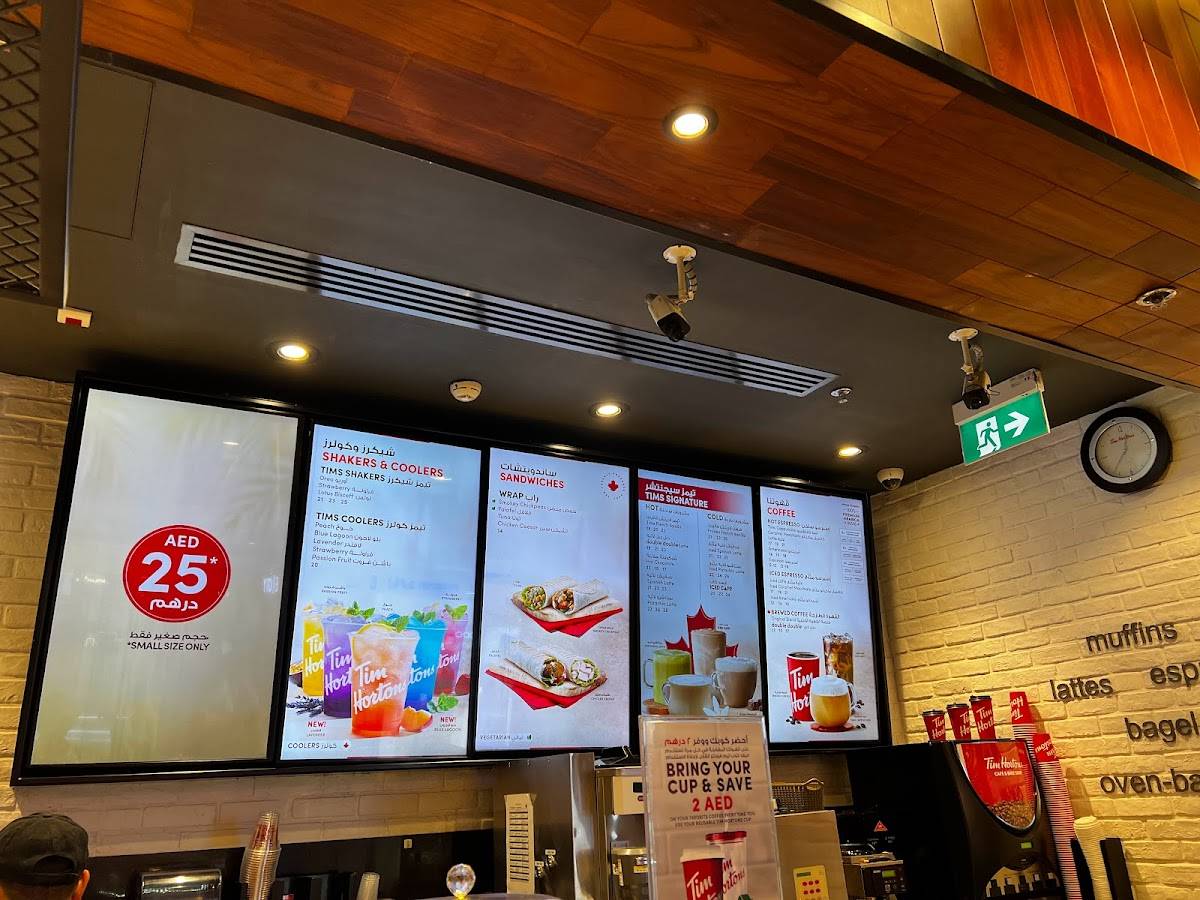 Menu at Tim Hortons - Mall of Emirates cafe, Dubai