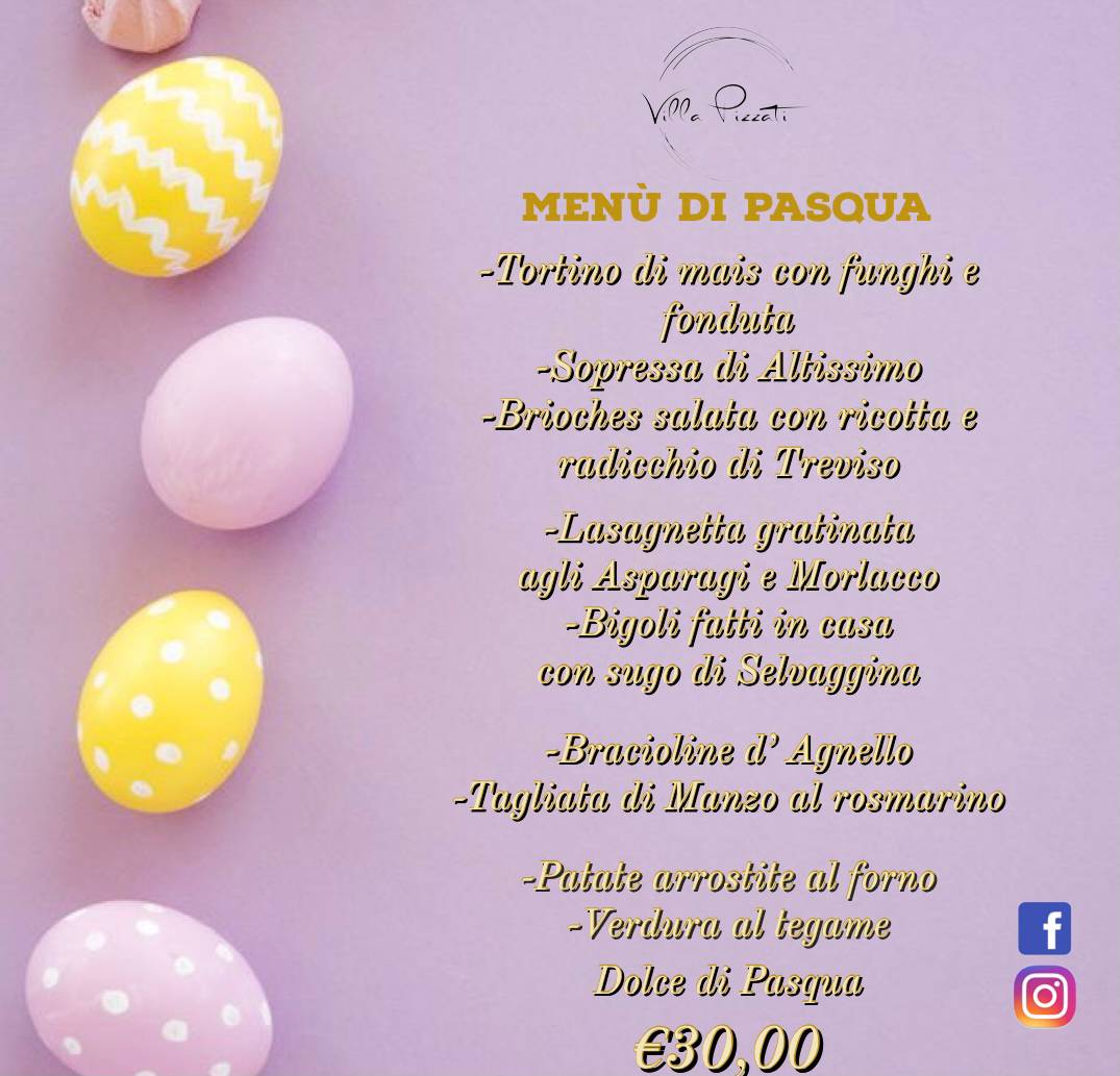 Menu at Trattoria Villa Pizzati restaurant, Castelvecchio, Località Pizzati