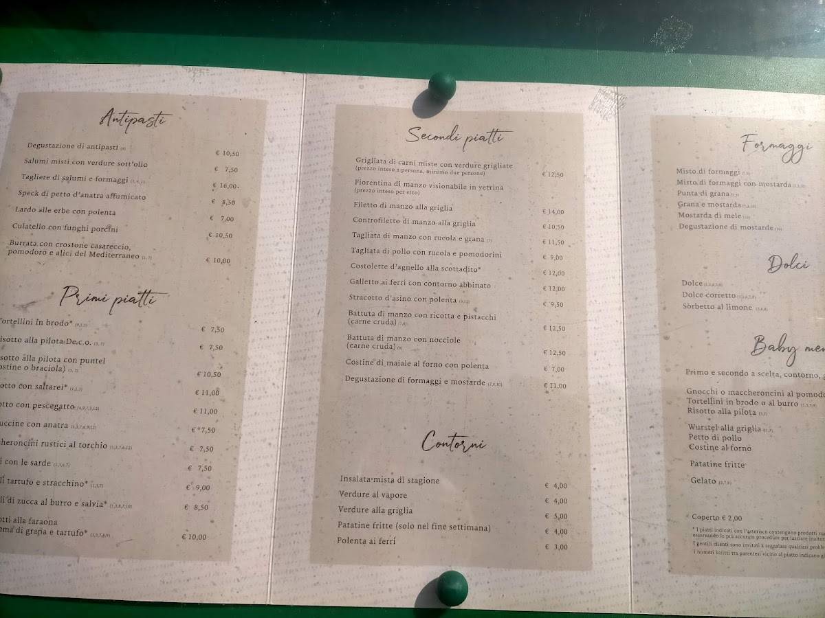 Menu da Trattoria al Macello ristorante, Castel D'ario